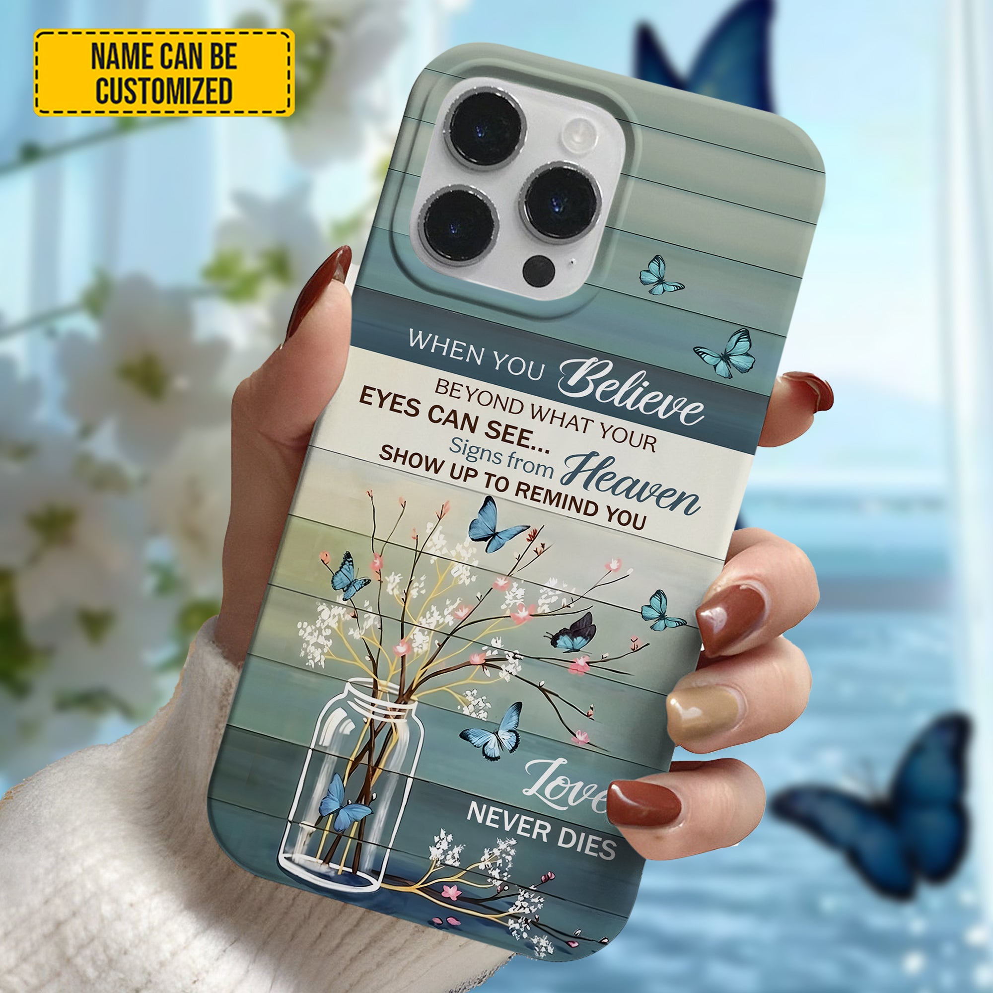 Personalized Butterfly Memorial Phone Case – Soumora Brand