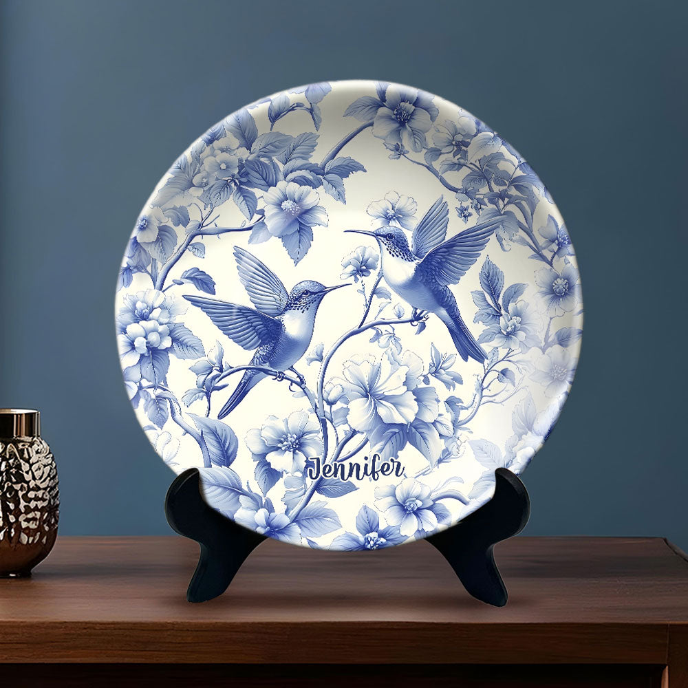 Personalized Hummingbird Ceramic Round Plate – Soul Flower