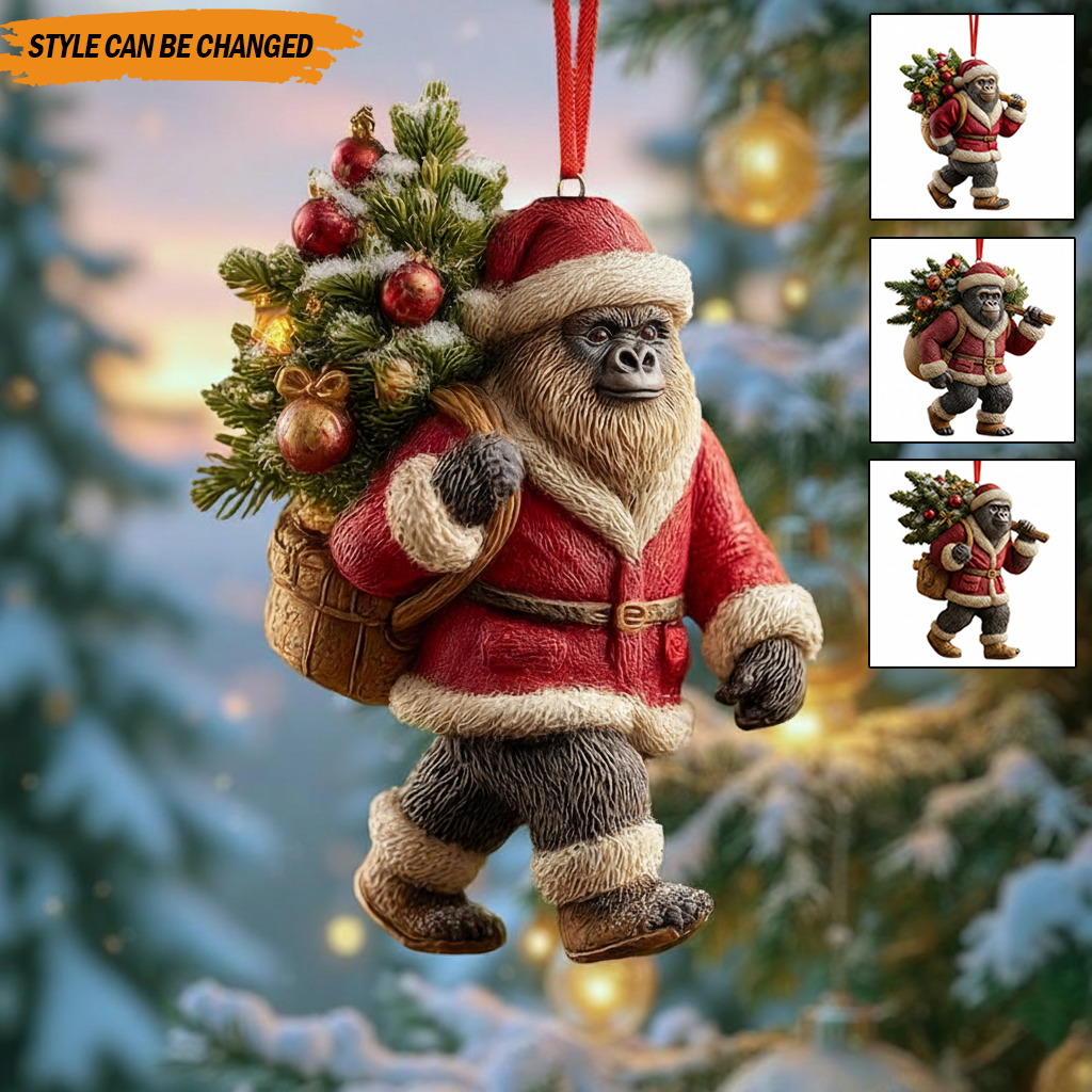 Santa Squatch – Funny Christmas Ornament – Soumora Brand