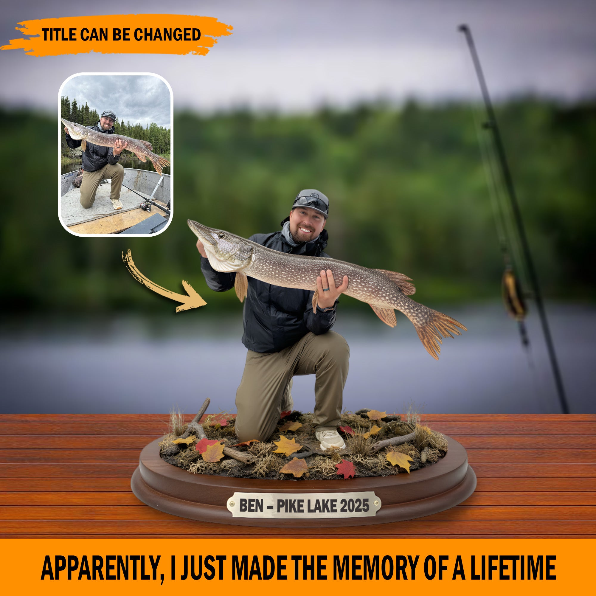 Trophy Fishing Moments – Personalized Photo Acrylic Plaque – Soumora Brand