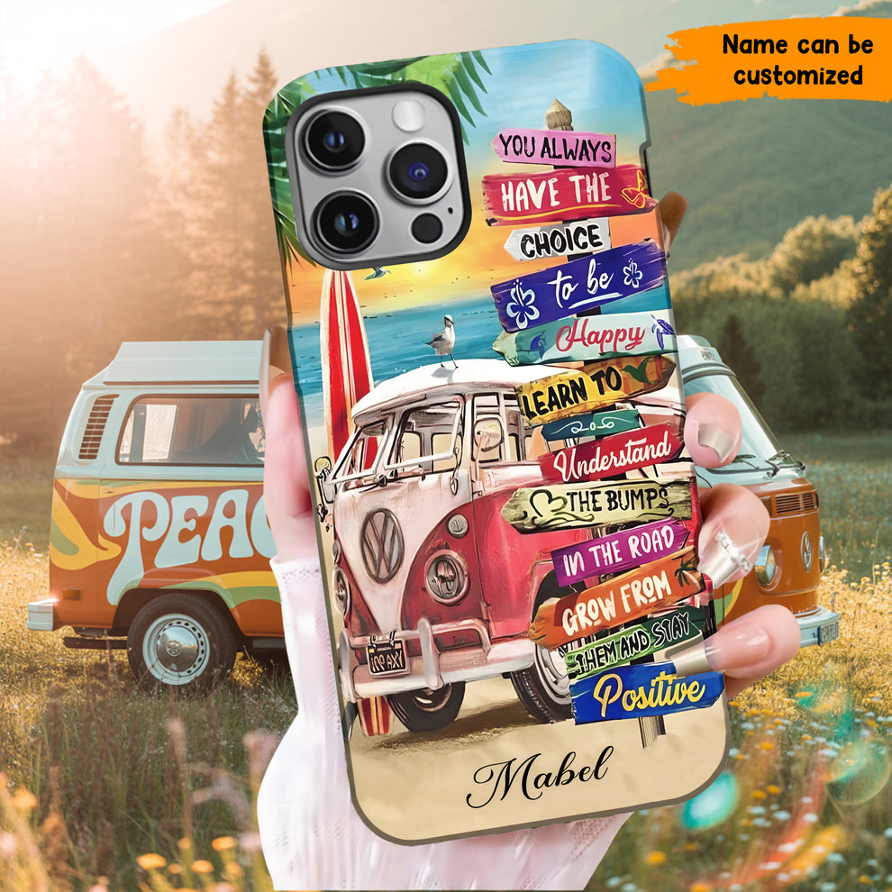 Personalized Hippie Van Inspirational Phone Case – Soumora Brand